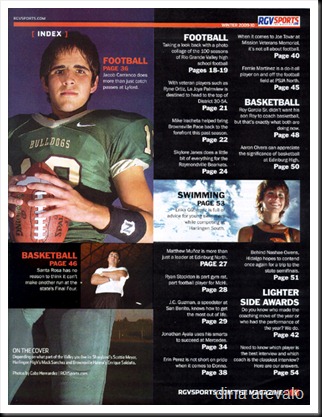 Sports Magazine Table Of Contents
